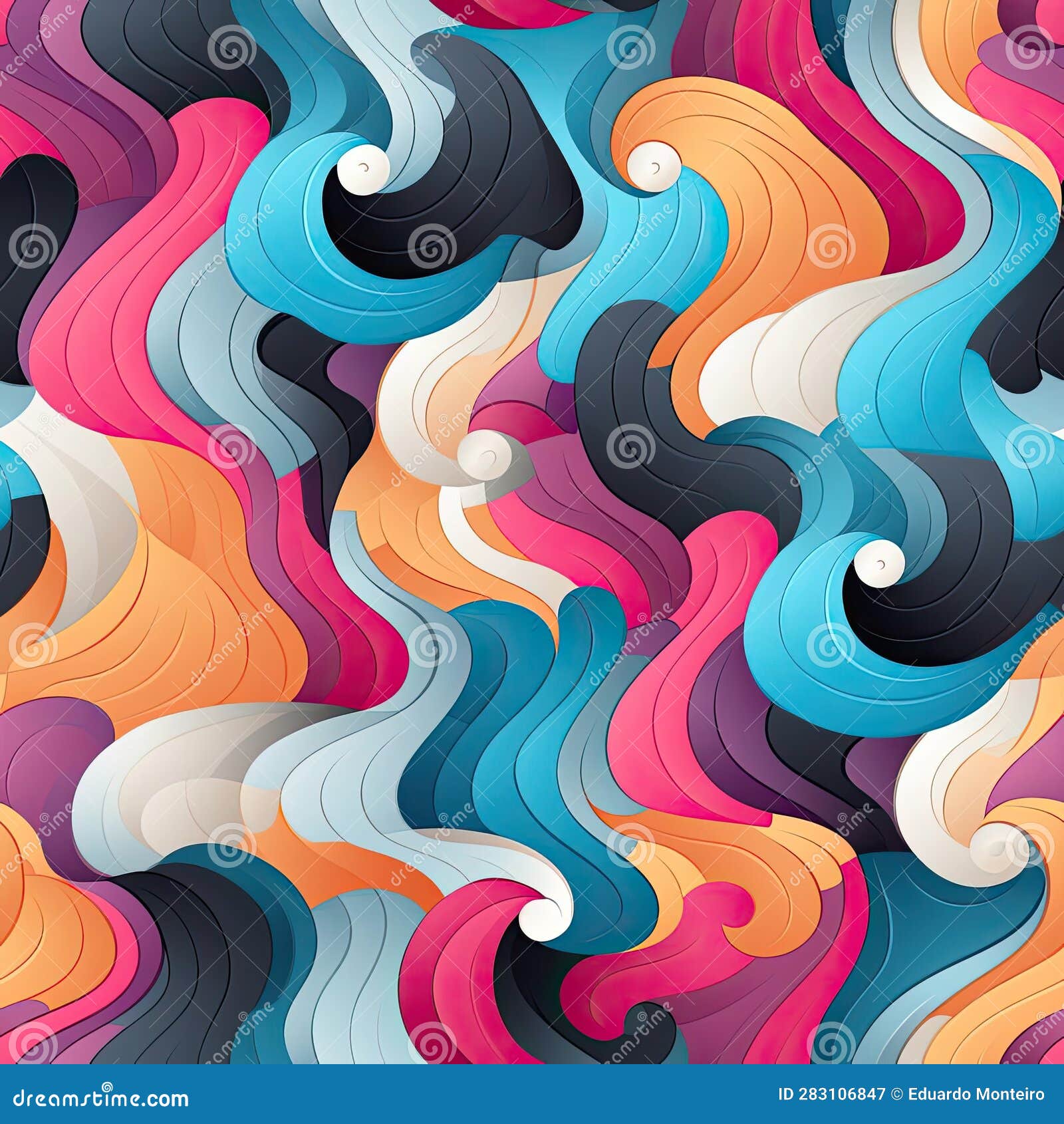 Vibrant, Colorful Wave Patterns with Realistic and Fantastical Elements ...