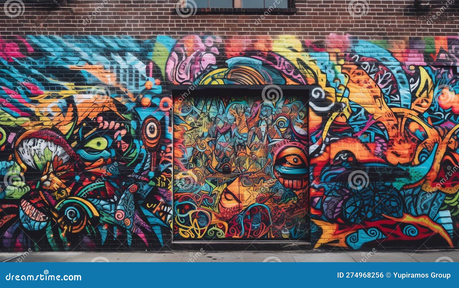 Vibrant Colors and Chaos Create Modern Graffiti Generated by AI Stock ...