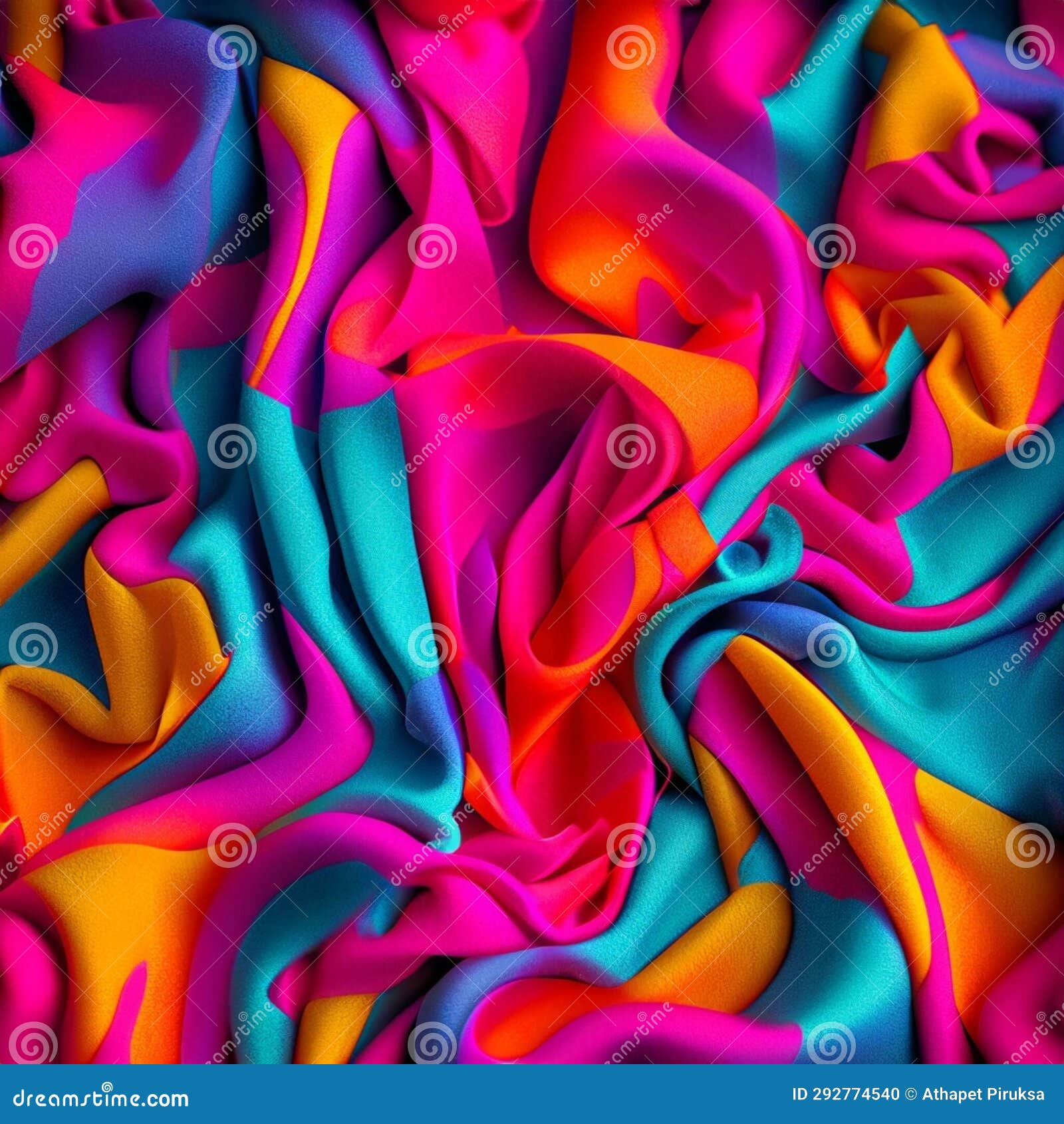 Vibrant Colors of Curled Fabric Pattern, AI Generated Stock ...