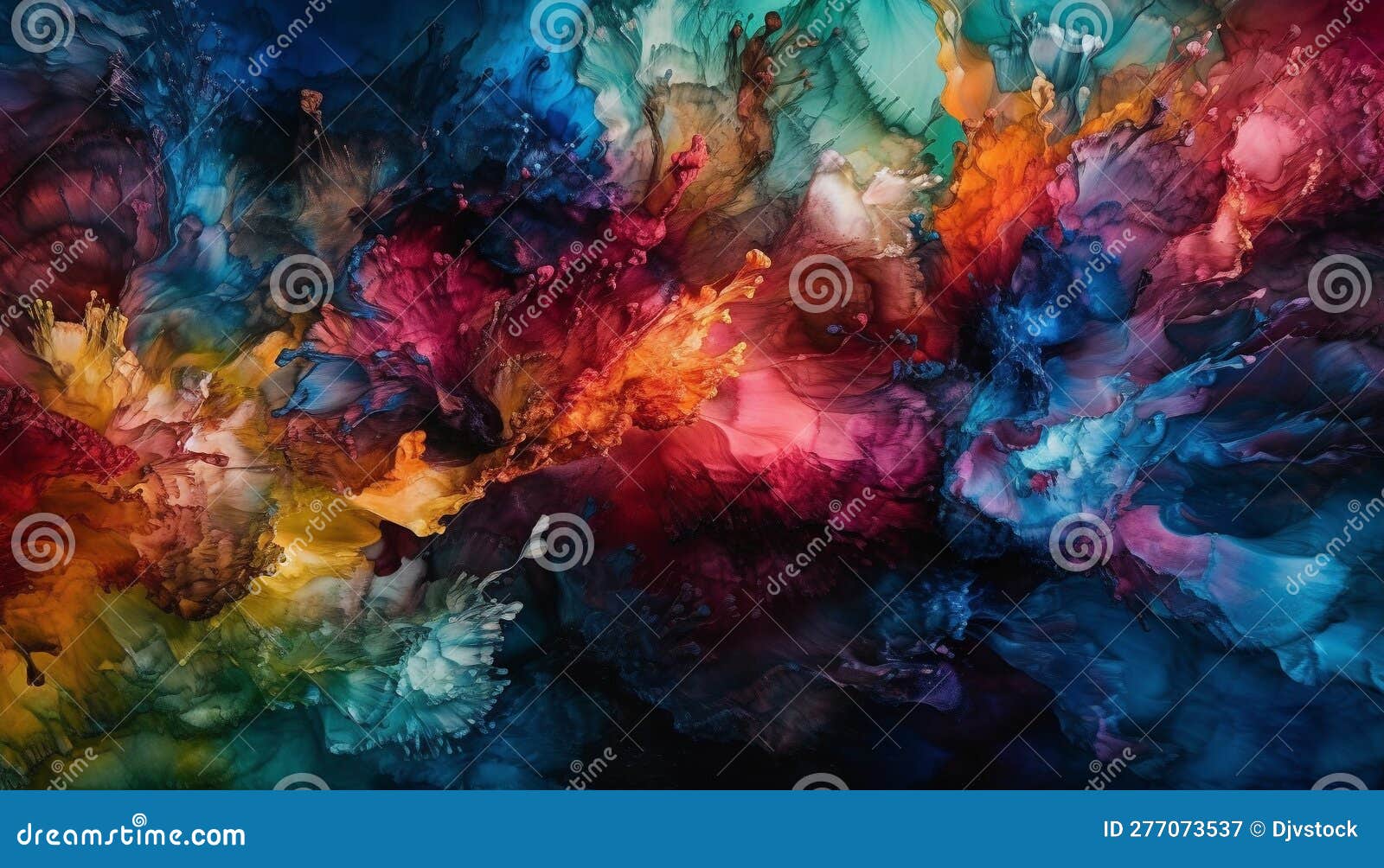 Vibrant Colors Exploding in a Chaotic Wave Generated by AI Stock Image ...