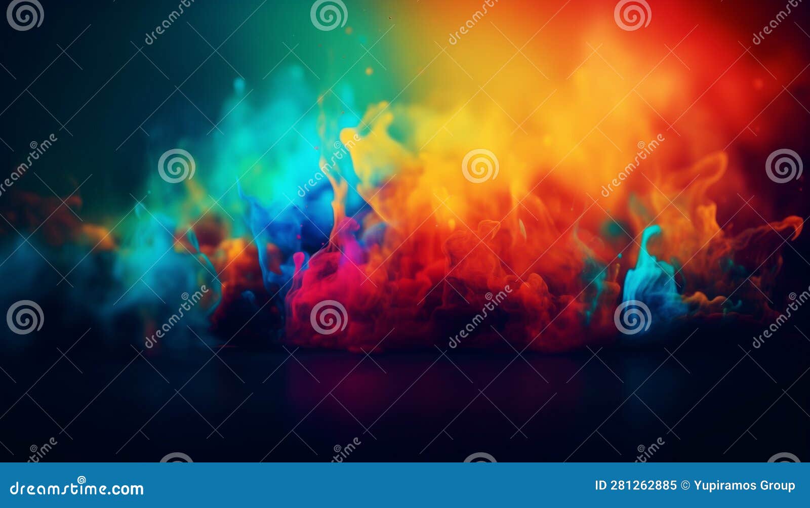 Vibrant Colors Ignite a Fiery Inferno in a Galactic Backdrop Generated ...