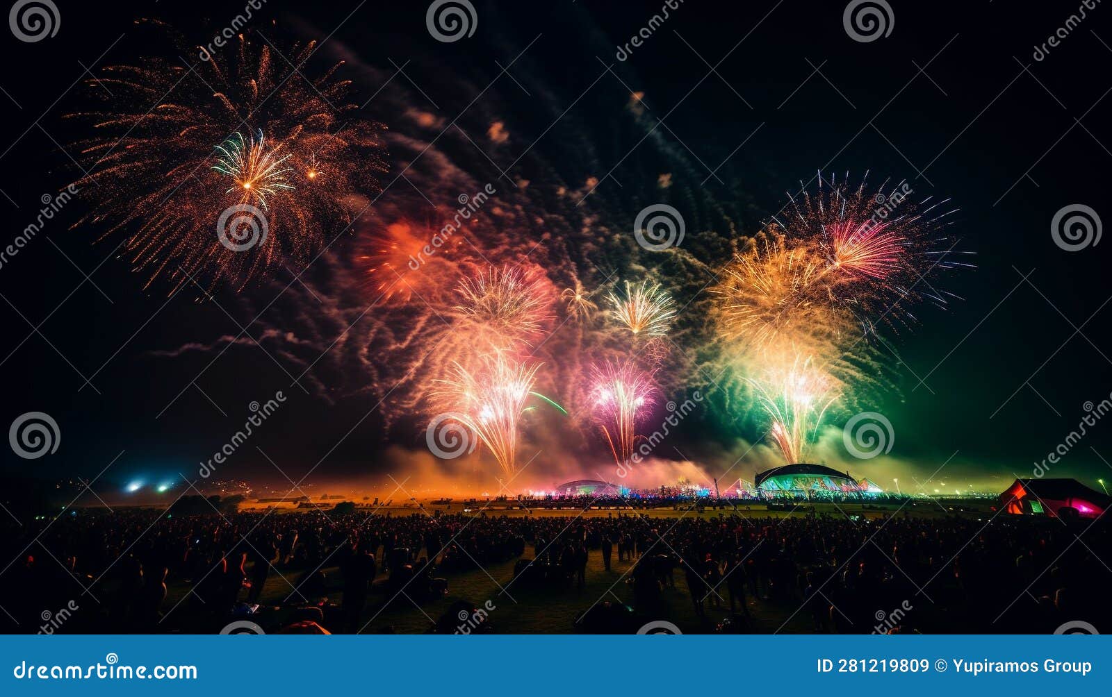 Vibrant Colors Ignite Joy in Crowd at Explosive Firework Display ...