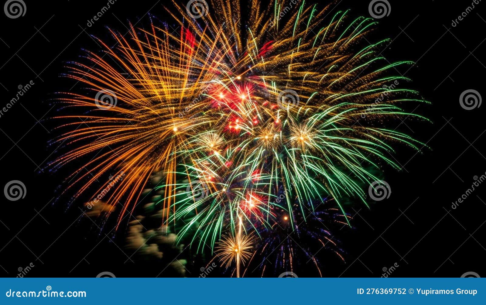 Vibrant Colors Illuminate Exploding Firework Display at Night Generated ...
