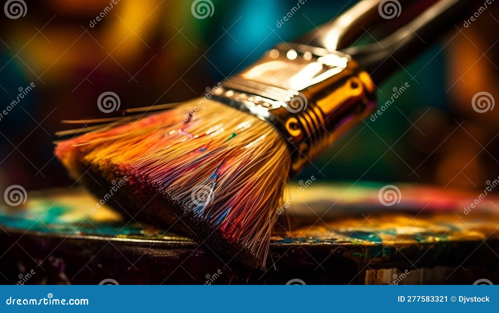 Vibrant Colors Mix on Table, Artist Messy Workshop Masterpiece ...