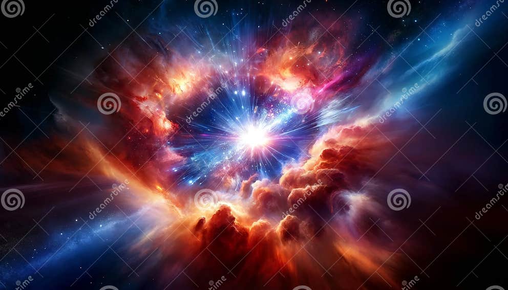 Vibrant Colors of a Powerful Supernova Blast. Stunning Colors Emanate ...