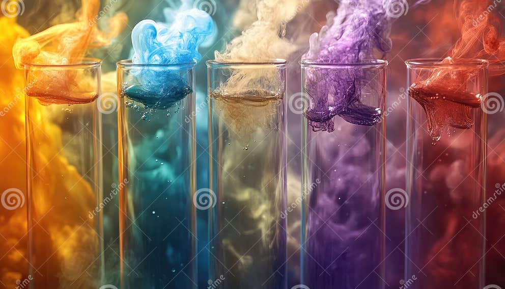 Vibrant Colors Separating in Test Tubes through Chromatography ...