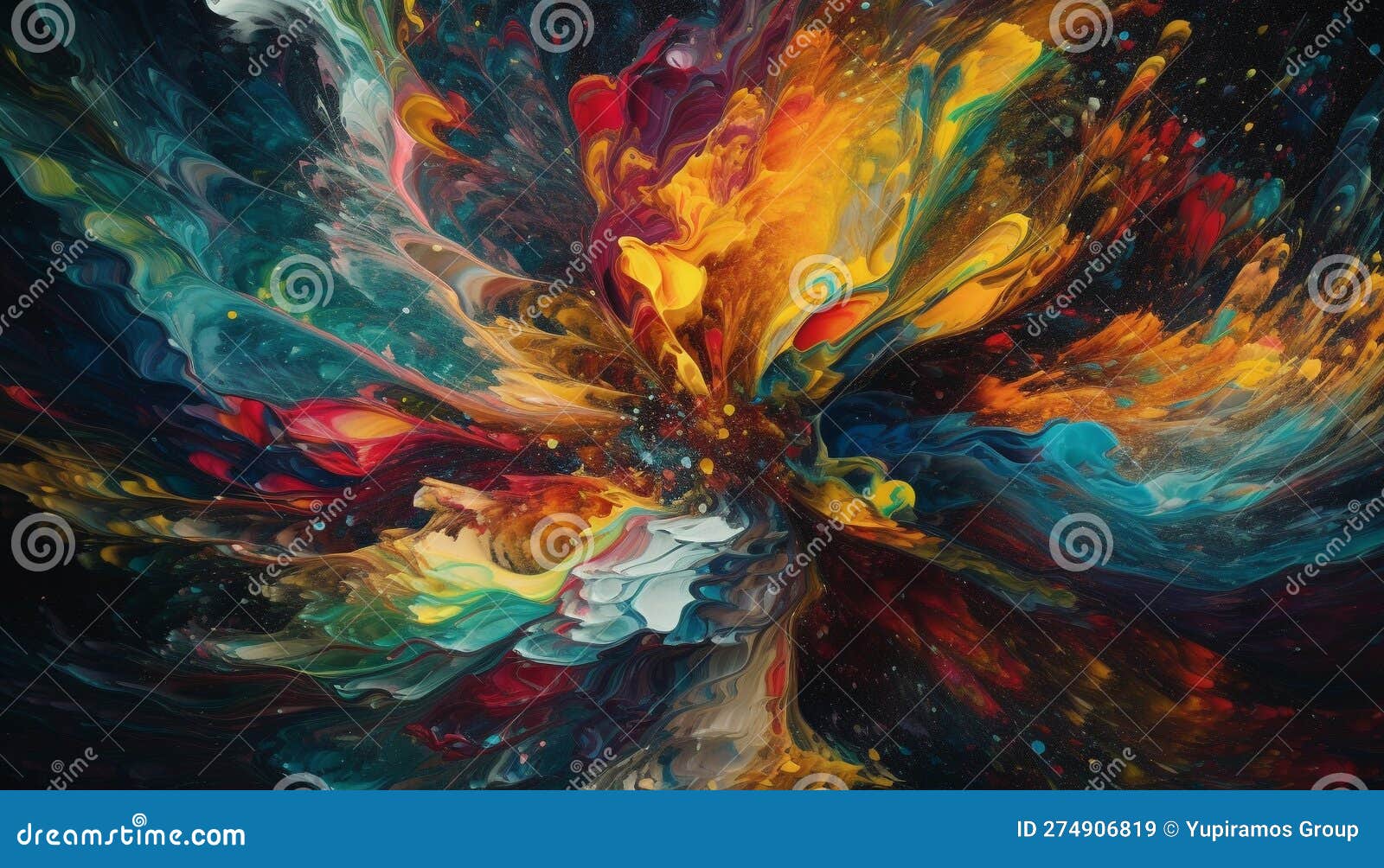 Vibrant Colors, Smooth Curves, Exploding Brush Stroke Generated by AI ...