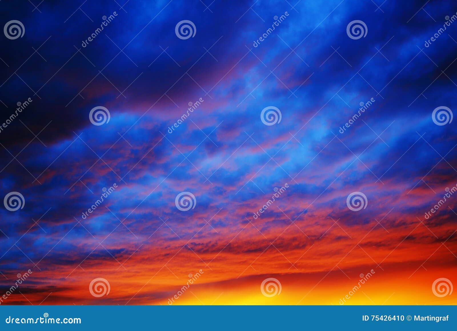 Vibrant Colors in Clouds by Sunset Glow Stock Photo - Image of ...