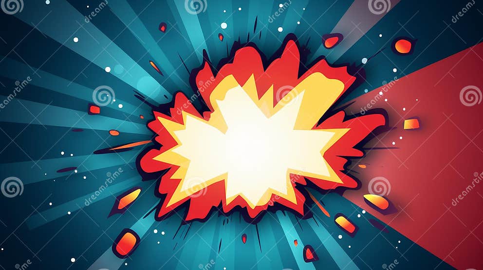 Vibrant Comic Art Style Background with Exploding Speech Bubbles and ...