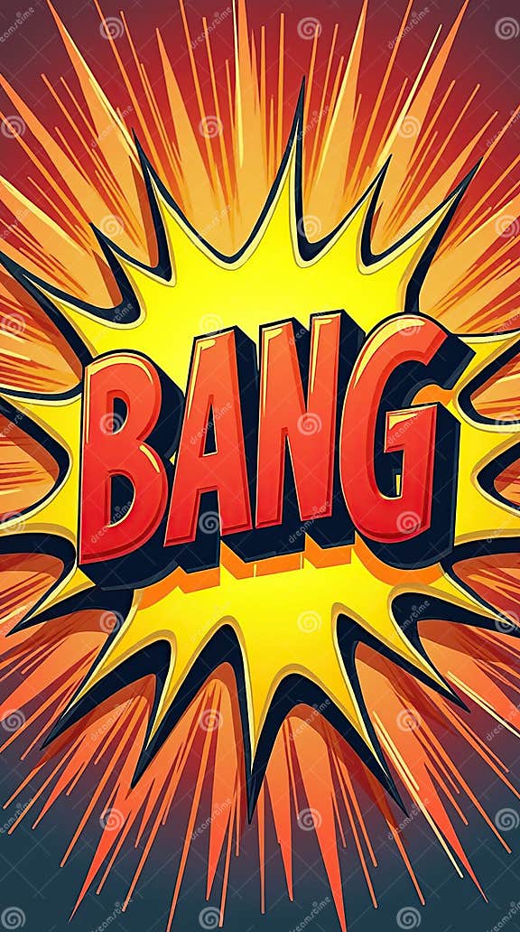 Comic Style Bold 3D Text with Explosive Bang Effect Stock Illustration ...