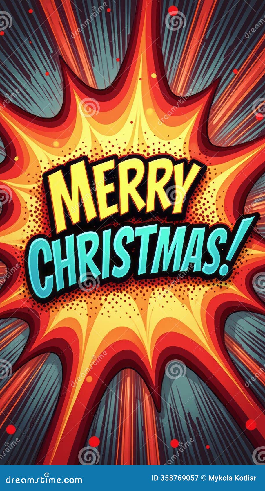 Bold Comic-style Explosion with MERRY CHRISTMAS Text Stock Image ...