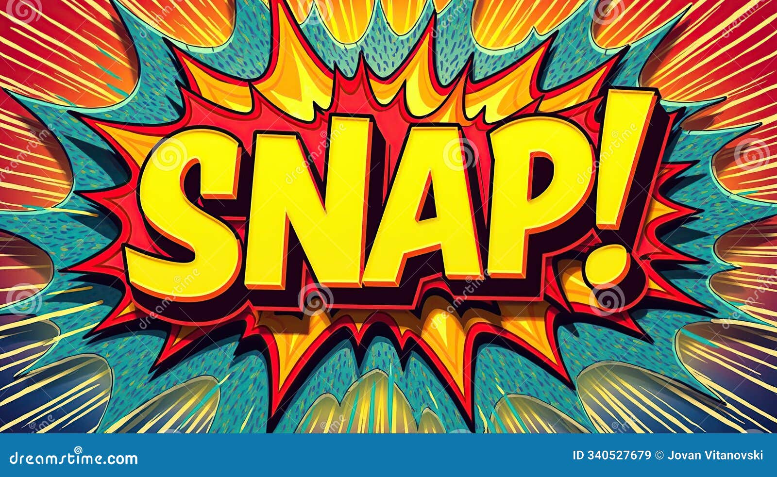 Vibrant Comic Book Explosion with Snap Text Effect Stock Illustration ...