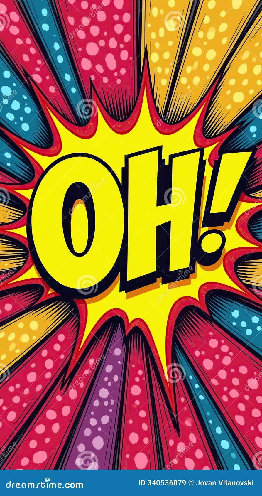 Colorful Comic Book Style Explosion with the Word Oh Stock Illustration ...