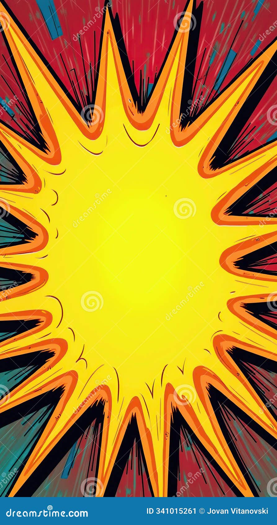 Vibrant Comic Book Style Explosion Background with Bold Colors Stock ...