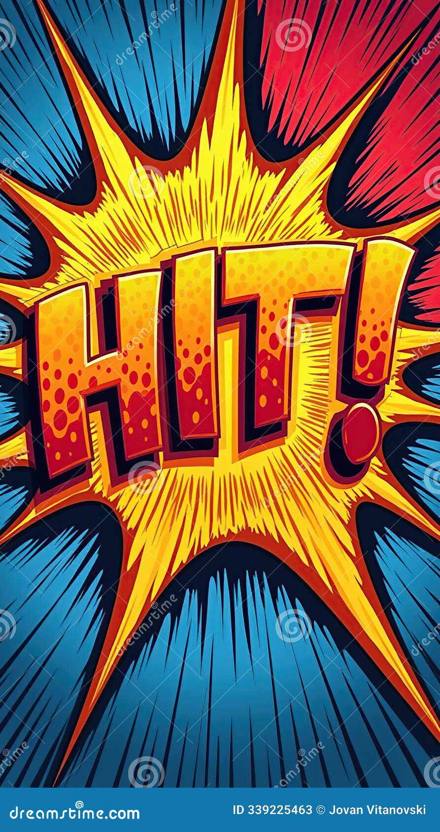 Colorful Comic Book Style Explosion with Hit Text Stock Illustration ...