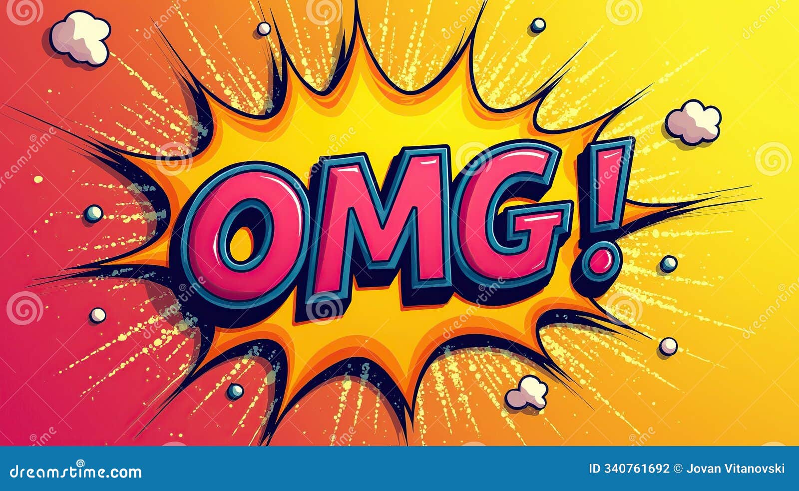 Vibrant Comic Book Style OMG Explosion Background Design Stock ...