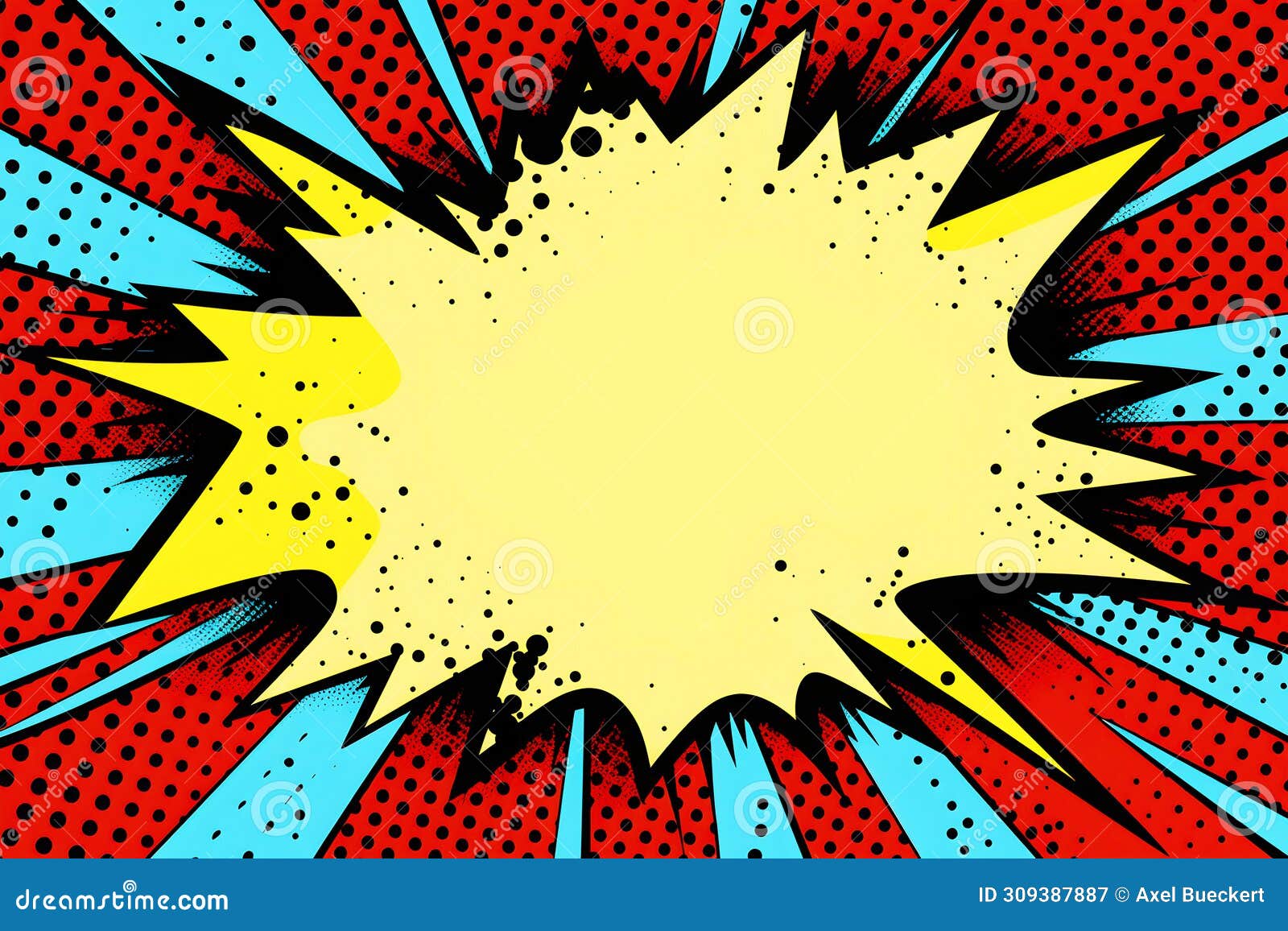 Explosive Comic Book Bang Background in a Classic Pop Art Style with ...
