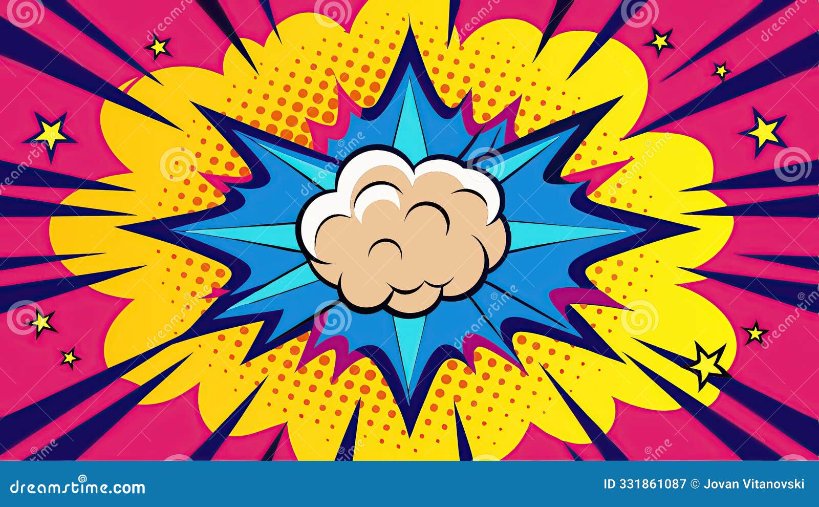Dynamic Explosion Shapes Vibrant Comic Book Background With Bright ...