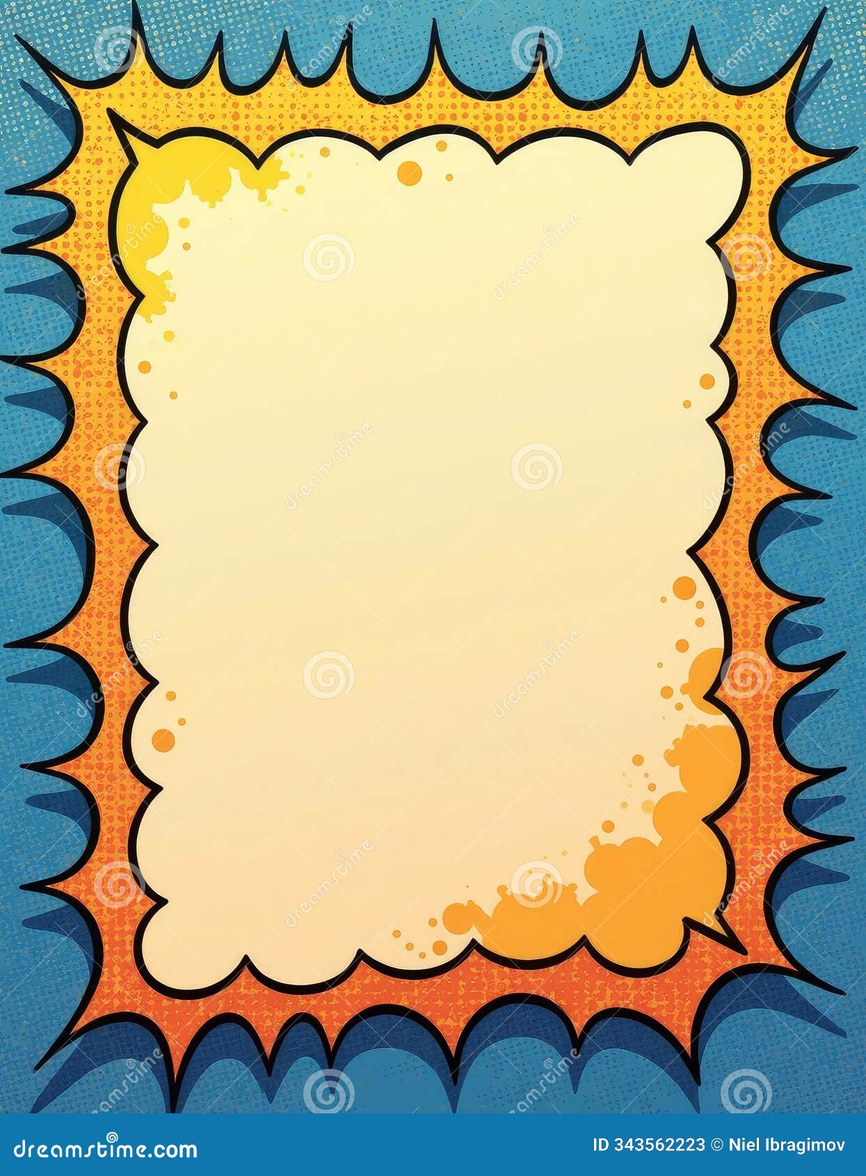 Vibrant Comic Style Background Frame with Pop Art Elements Stock Image ...