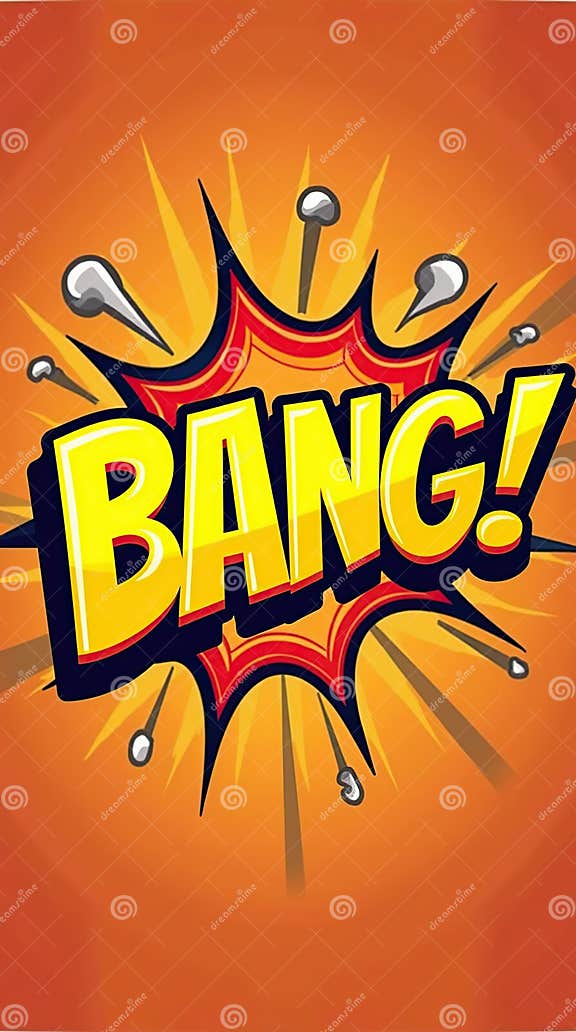 Comic Style Cartoon with Bold 3D BANG Text Explosion Stock Illustration ...