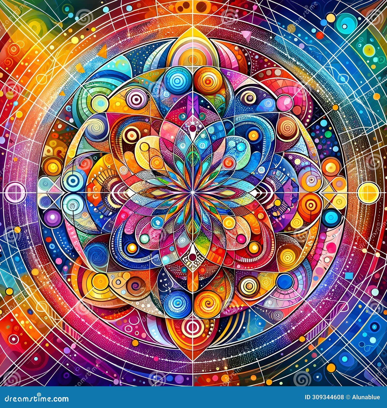 A Vibrant and Complex Mandala Design with a Multitude of Colors and ...