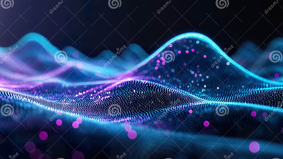 Vibrant, Complex Wave Patterns Pulse with Energy on Dark Backdrop Stock ...