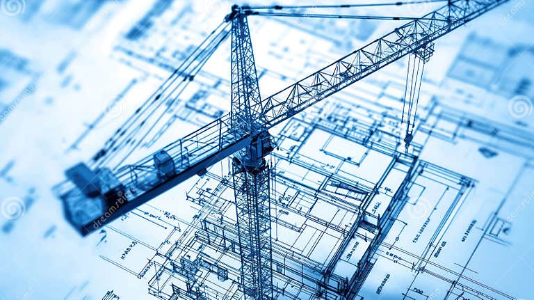 Vibrant Construction Development Blueprint Stock Illustration ...