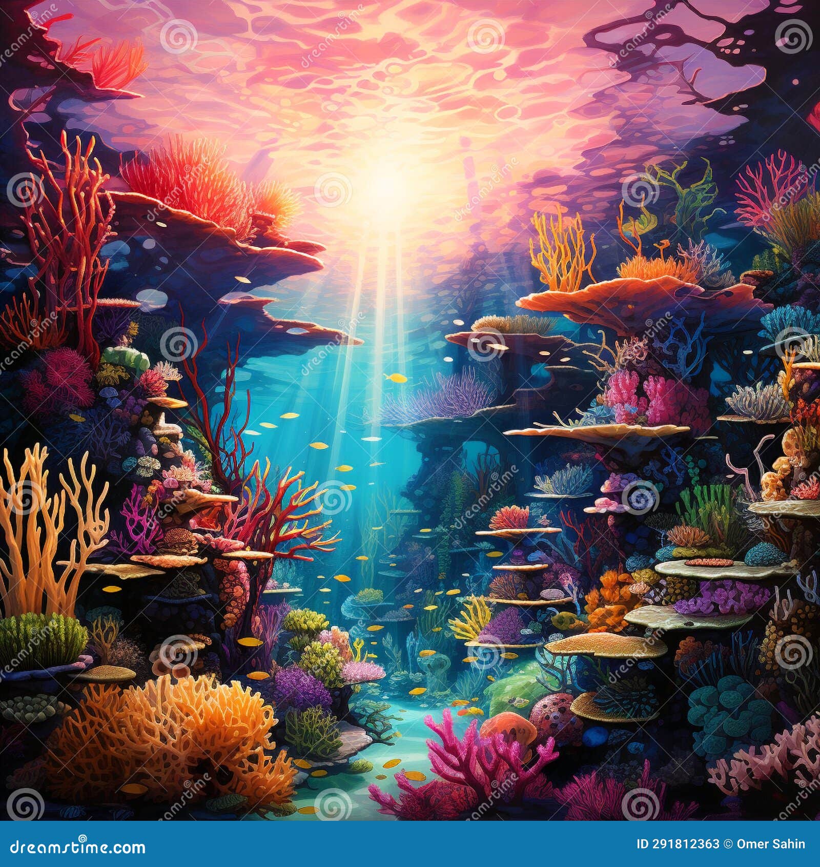 Vibrant Coral Reef with Majestic Reflections Stock Image - Image of coral, enchanting: 291812363