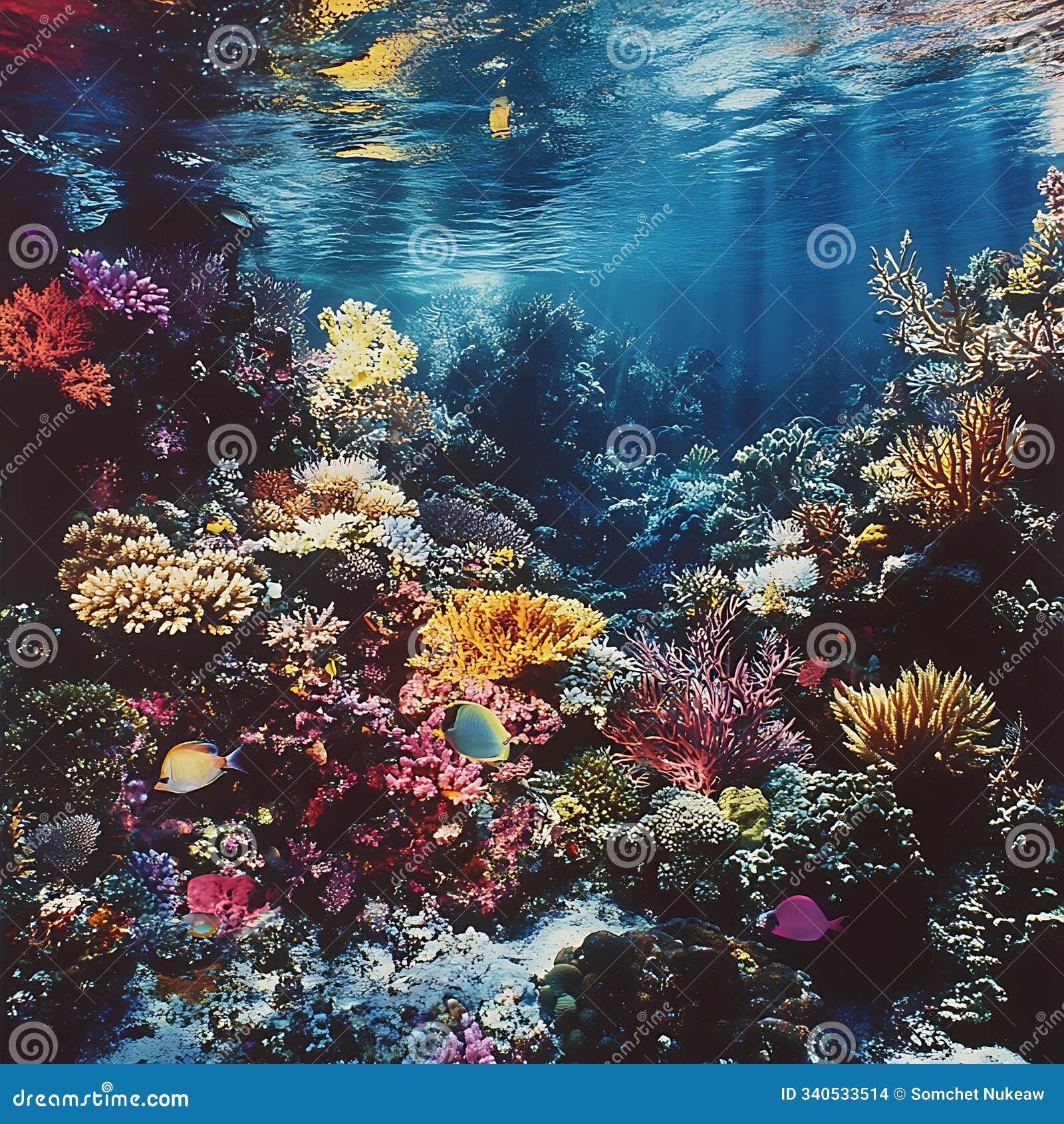 Vibrant Coral Reef Teeming with Marine Life, Underwater Ecosystem Stock ...