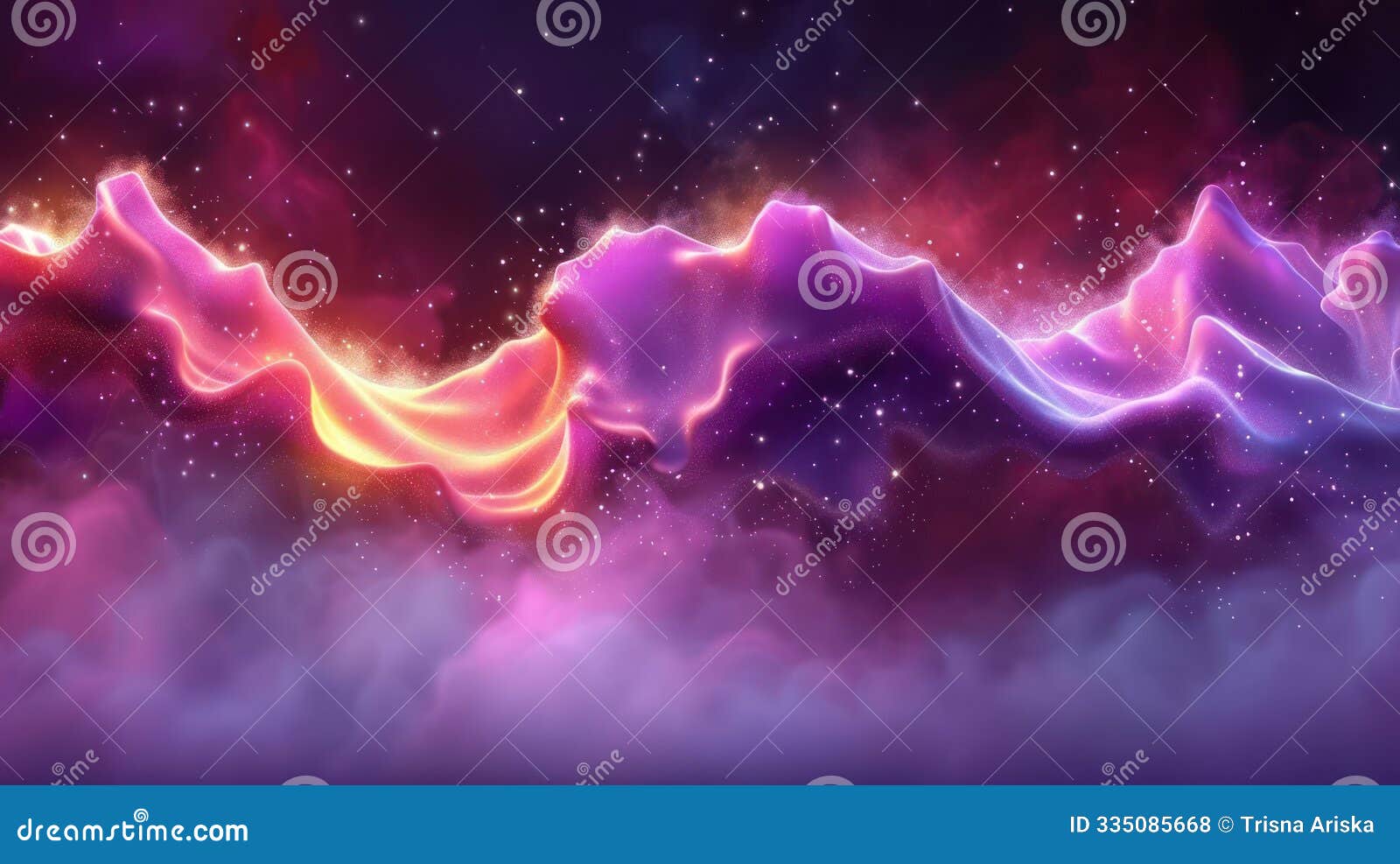 A Vibrant Cosmic Scene Featuring Waves of Colorful Nebulae and Starry ...