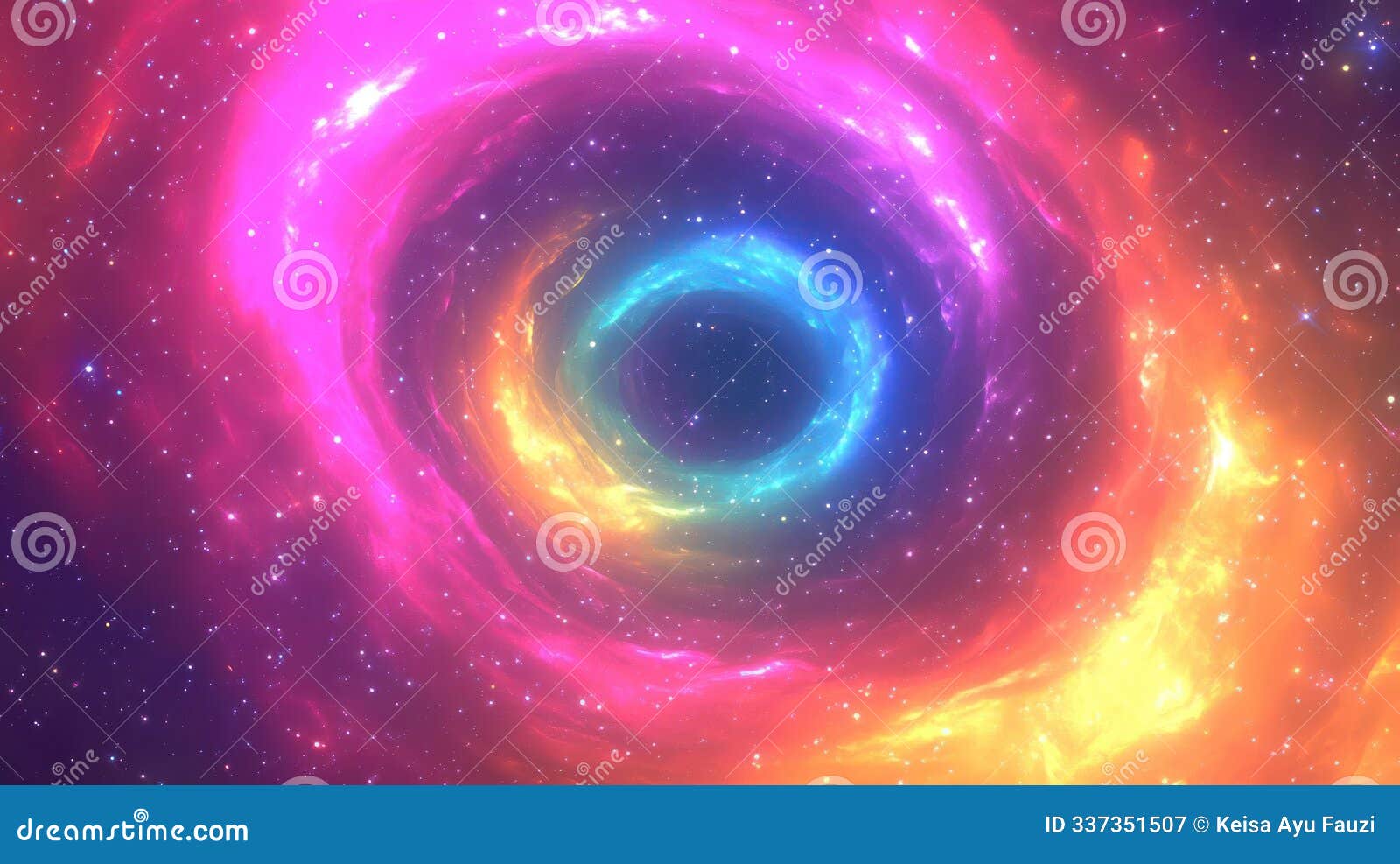A Vibrant Cosmic Swirl of Colors Representing a Galaxy or Nebula in ...