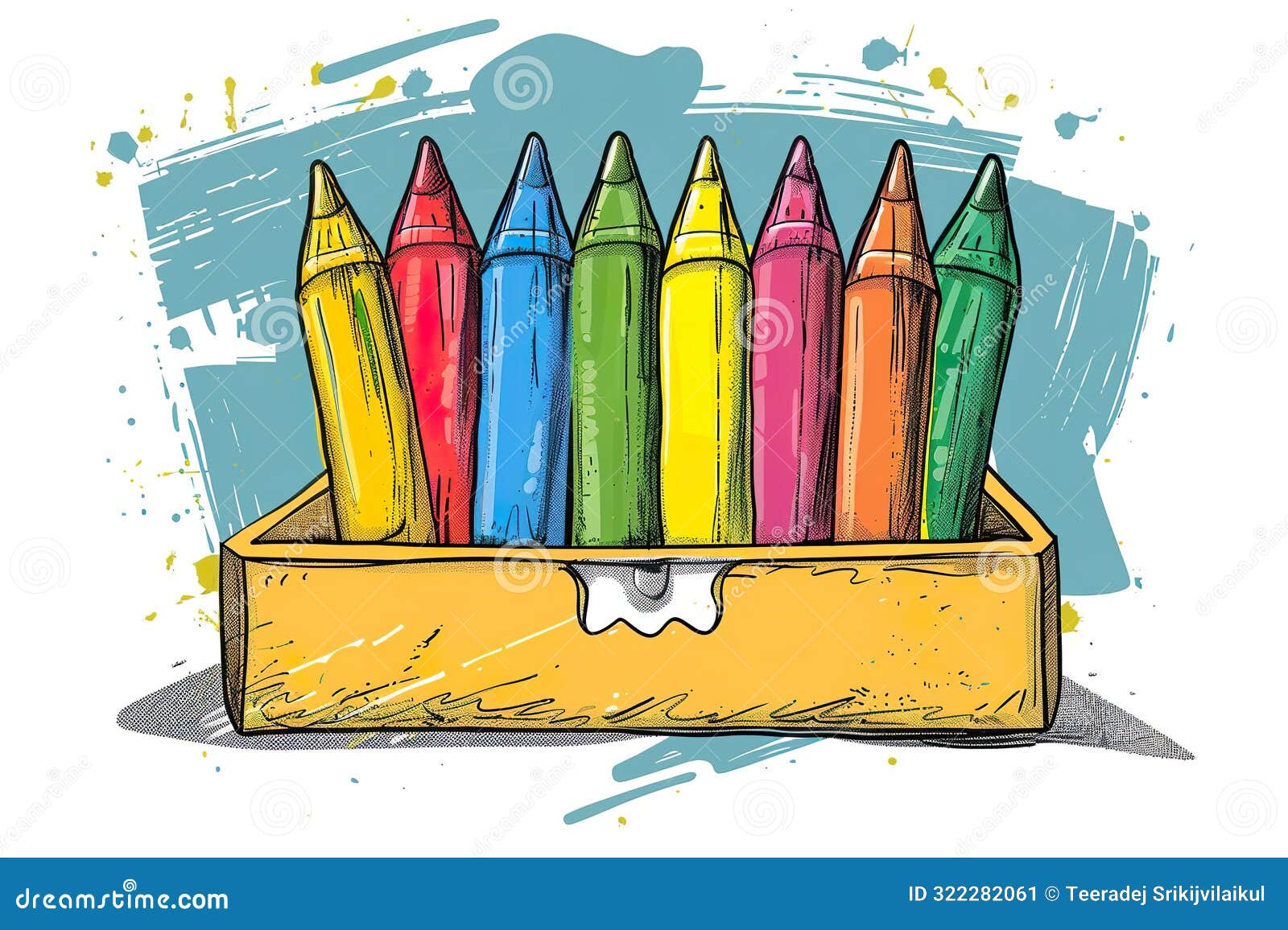 Vibrant Crayon Box Illustration Stock Illustration - Illustration of ...