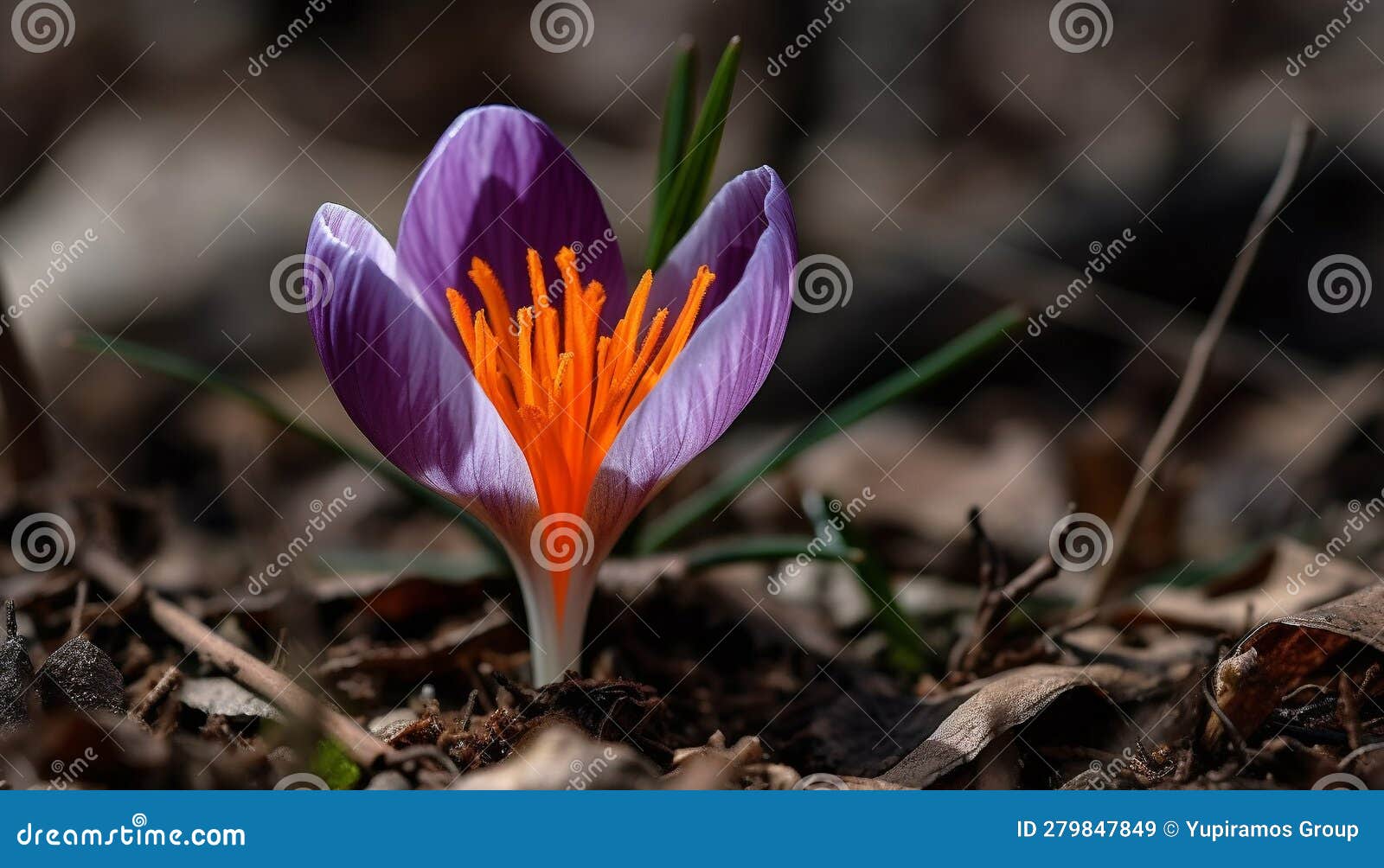 Vibrant Crocus Blossom in Meadow, a Natural Beauty in Springtime ...