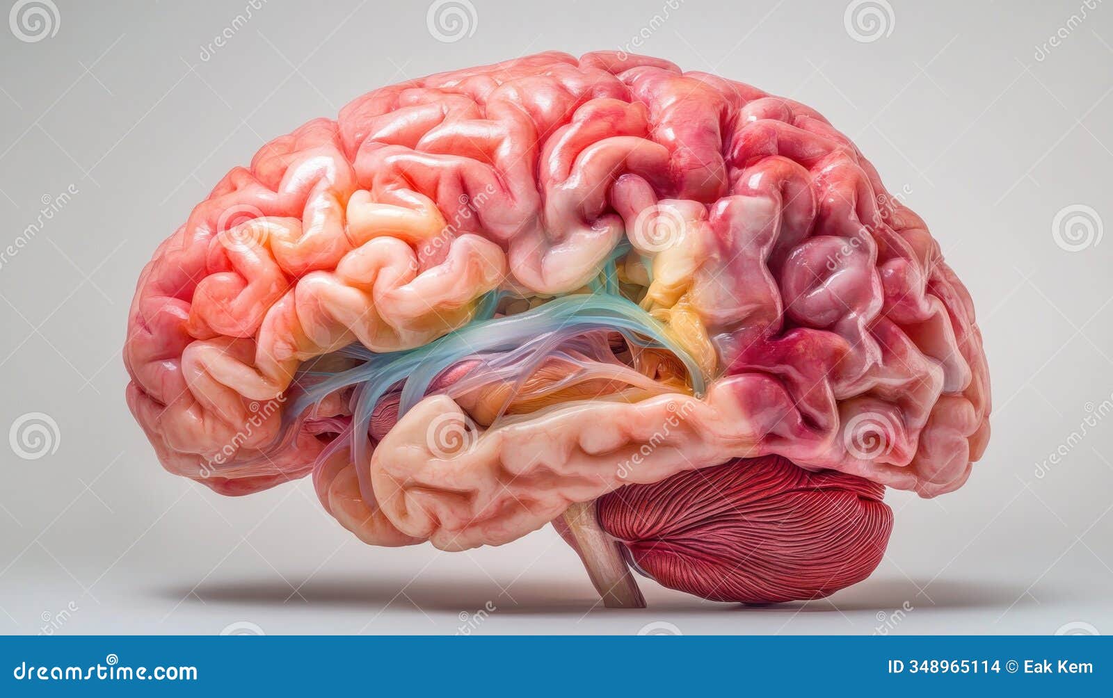 Vibrant Cross-Section of Human Brain Pathways Reshaping, Illustrating Learning and Development ...
