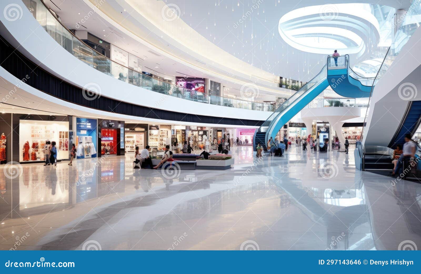 A Vibrant Crowd Strolling, Exploring, and Interacting in a Modern ...