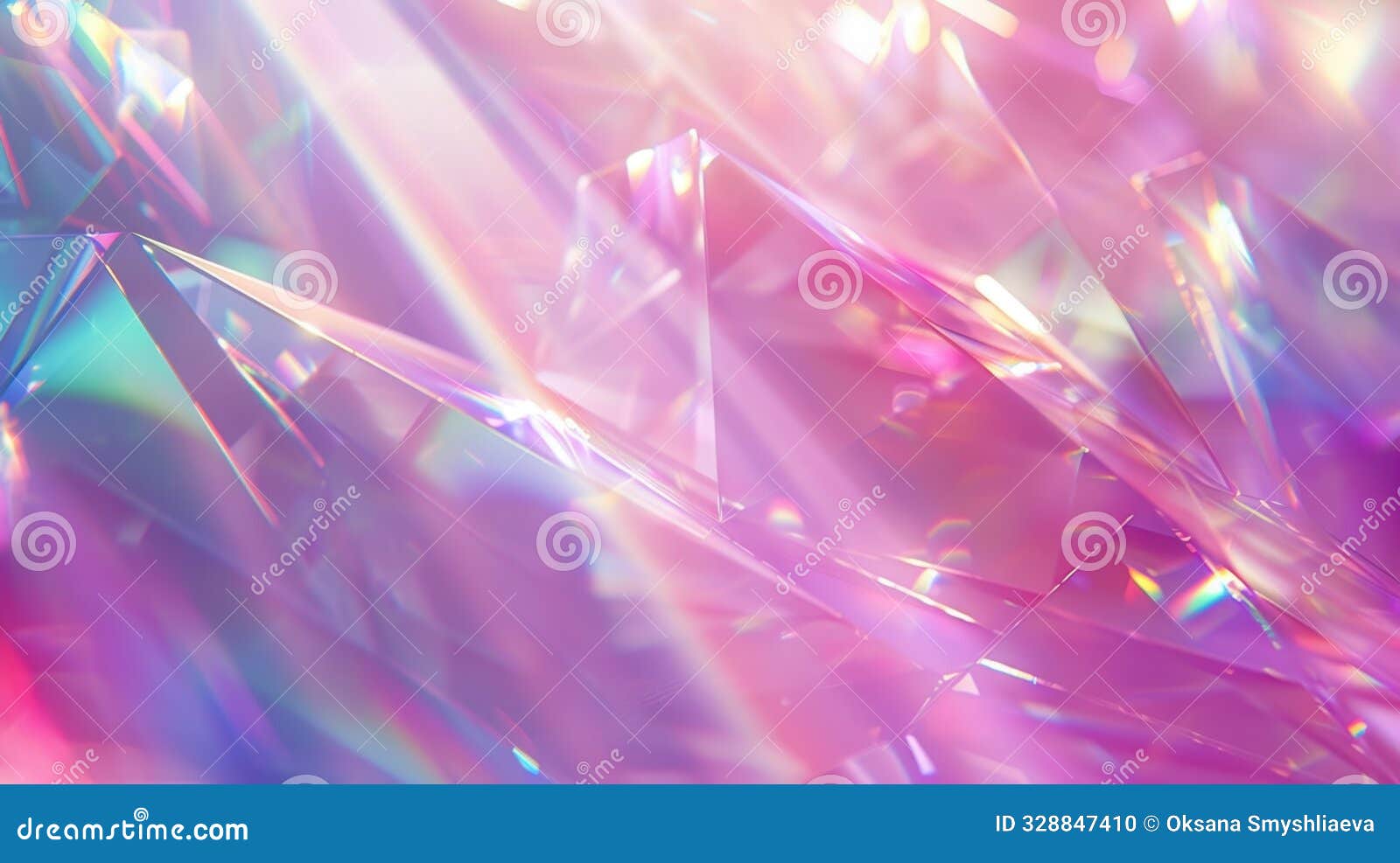 Crystal Prism With Light Diffraction Of Spectrum Colours And Reflection ...
