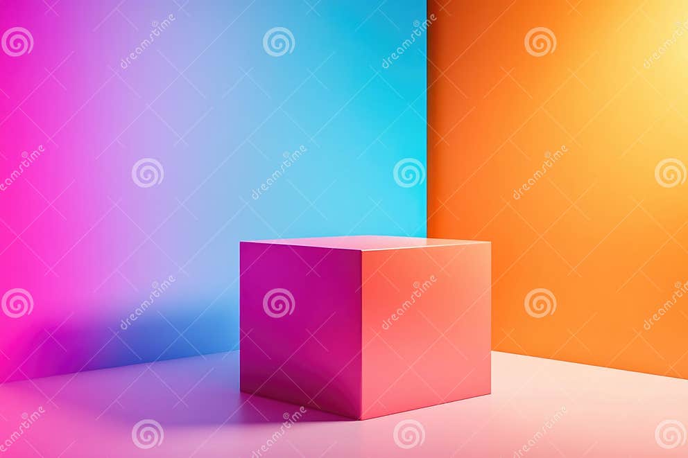 A Vibrant Cube Sits on a Table in a Well-lit Room Stock Photo - Image ...