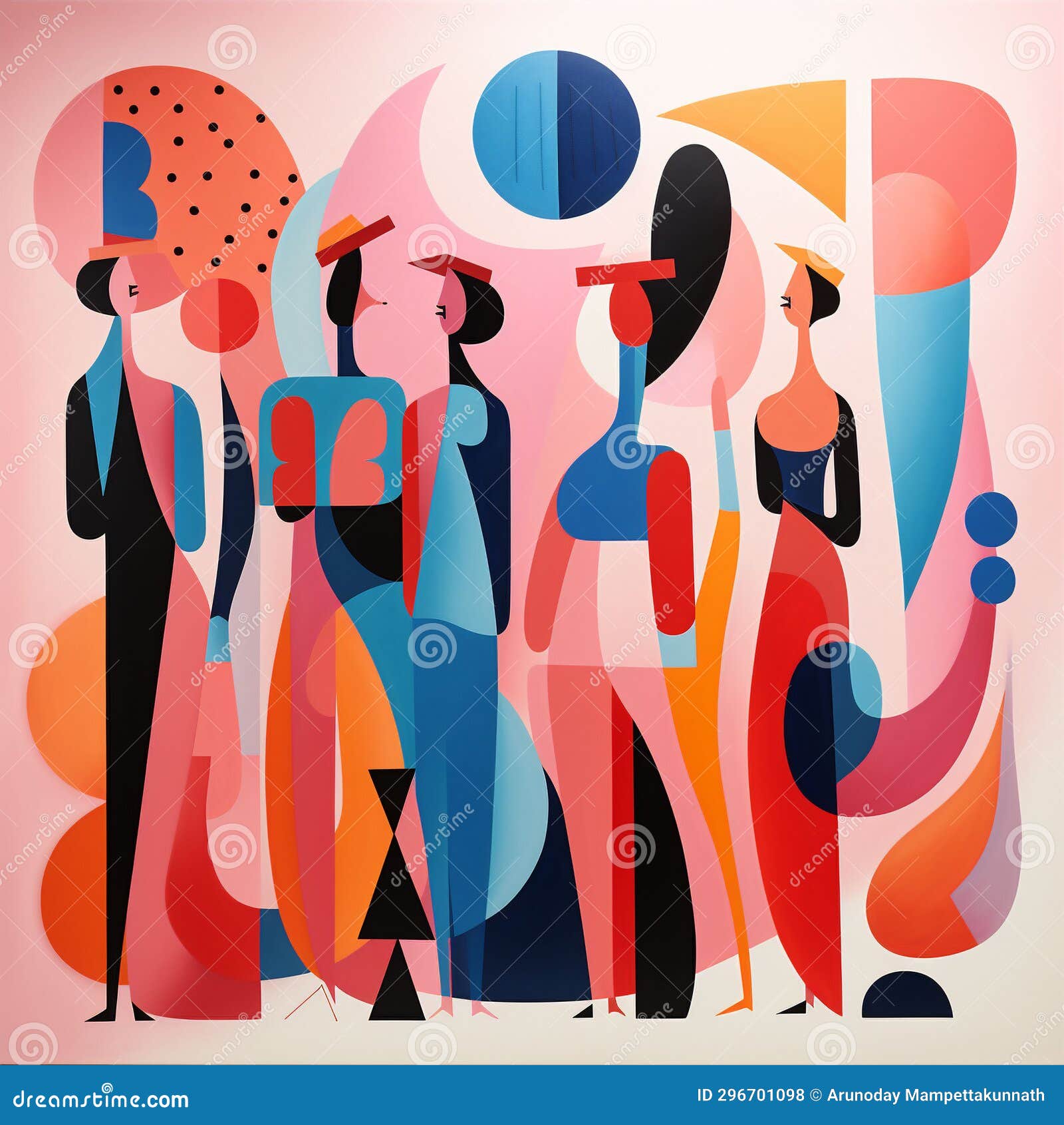 Vibrant Cubism Dreamy Human Graphic Design Stock Illustration ...