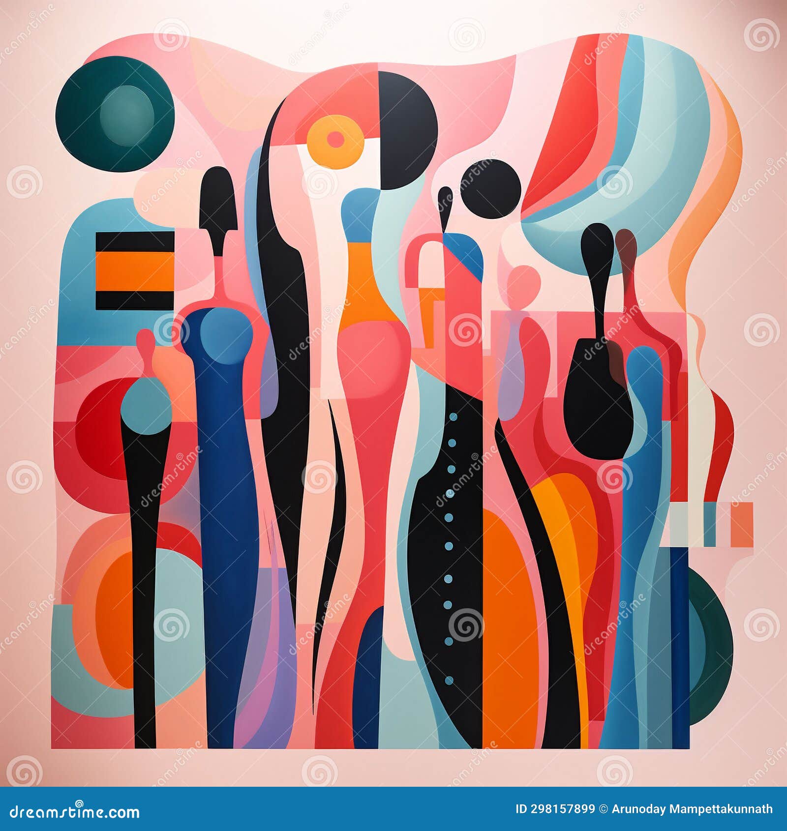 Vibrant Cubism Dreamy Human Graphic Design Background Stock ...