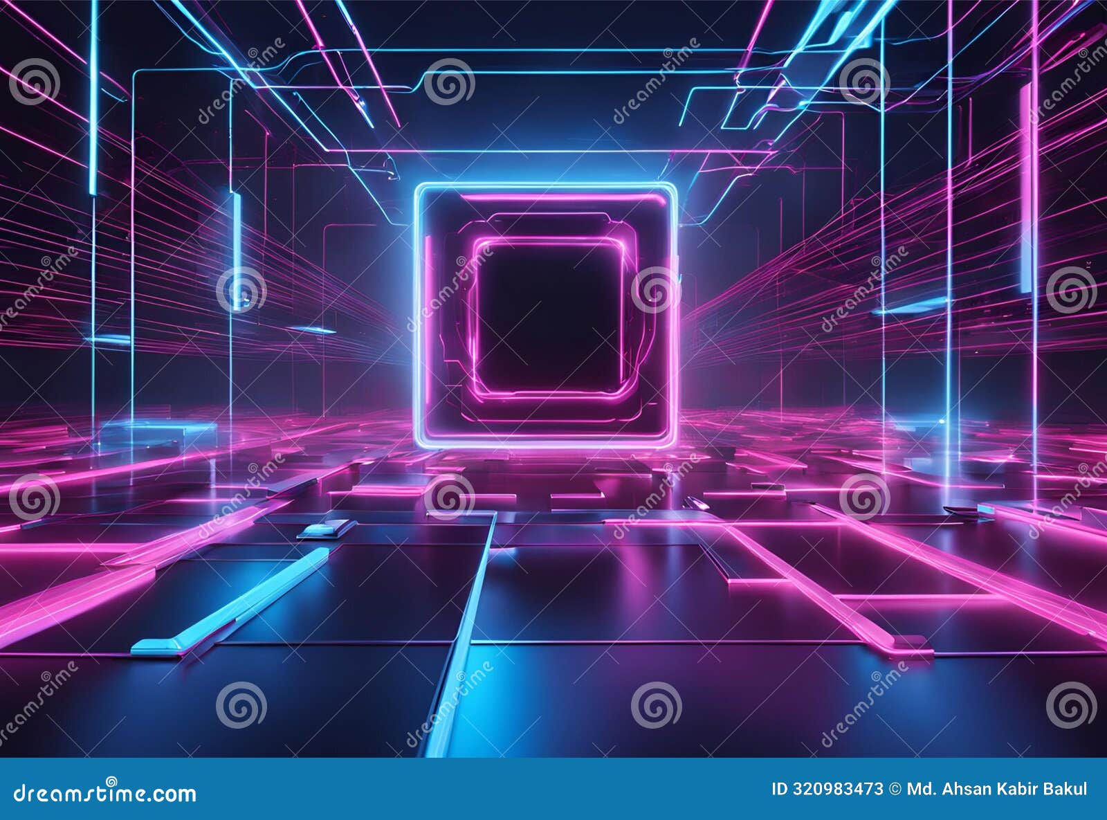 Vibrant Cyberspace: Neon Metaverse Symphony Stock Illustration ...