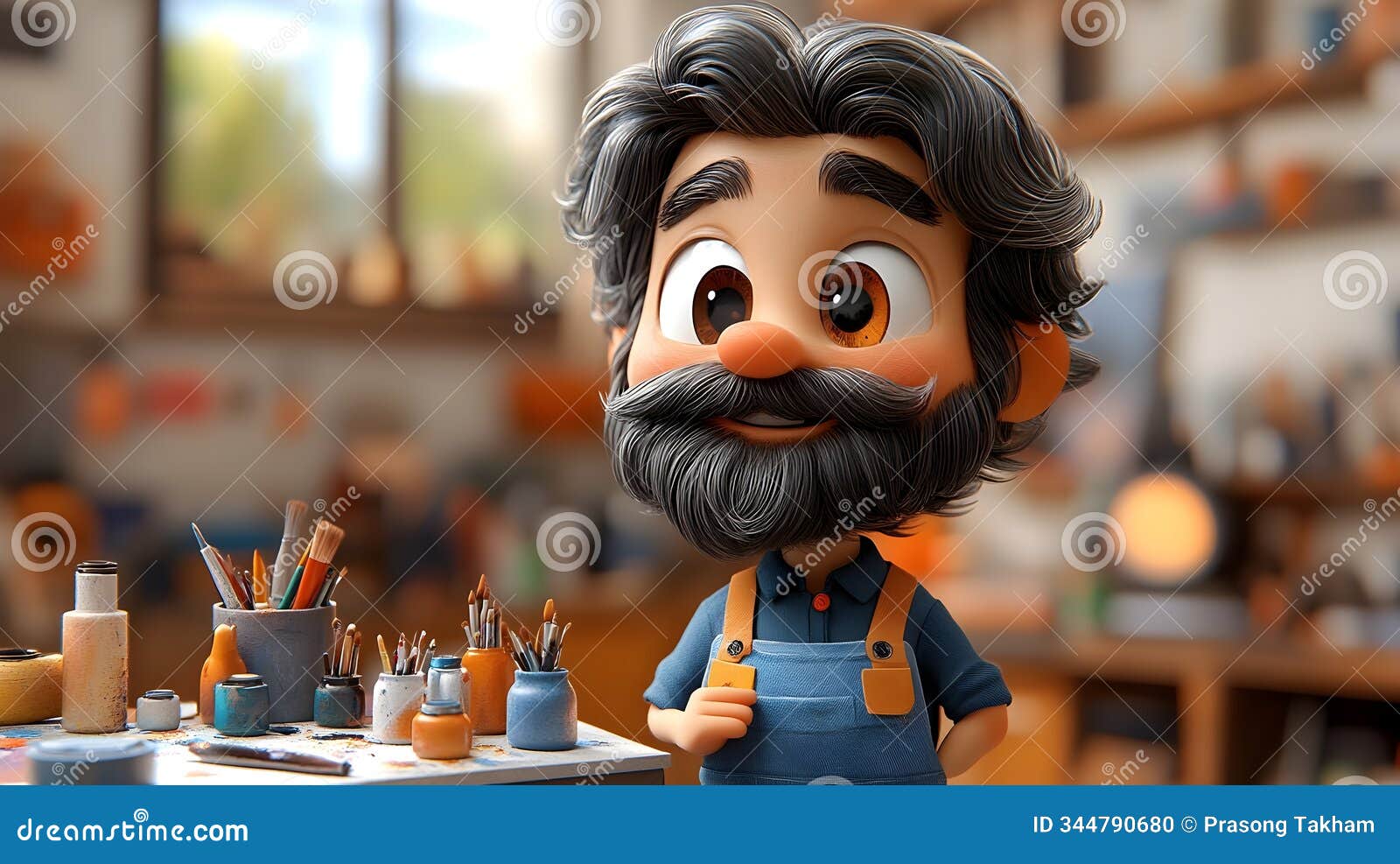 Vibrant 3D Cartoon Icon of a Creative or Inventor on Transparent ...