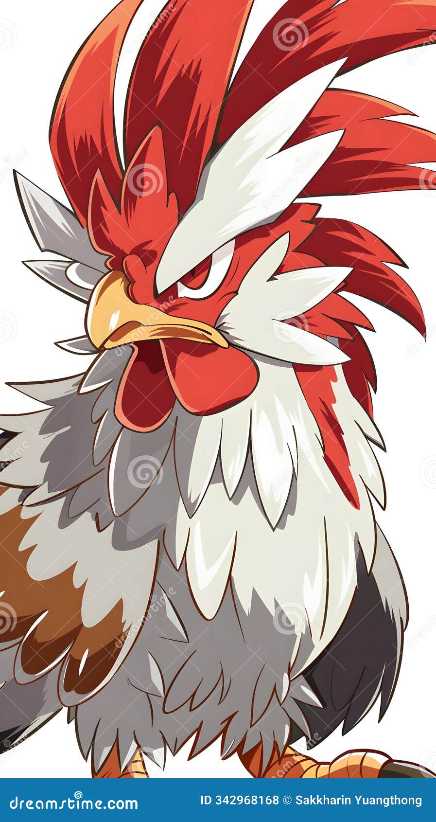 Angry 2D Chicken Illustration with Bold Colors Generative AI Stock ...