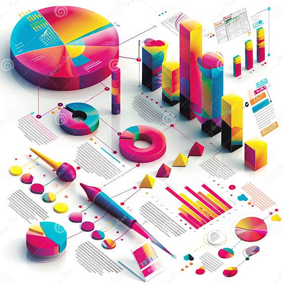 Vibrant 3D Data Analysis Graphics Stock Photo - Image of study, dynamic ...