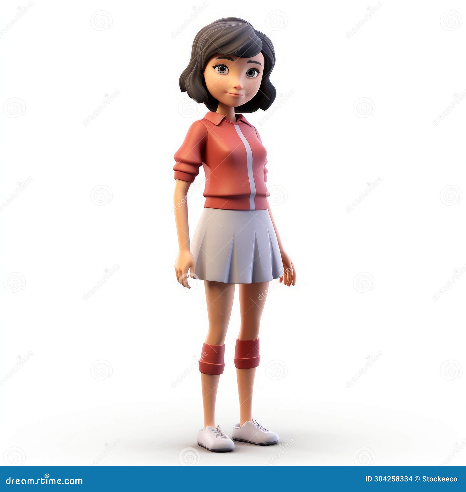 Vibrant 3d Female Character In Skirt Megan Vancouver School Inspired