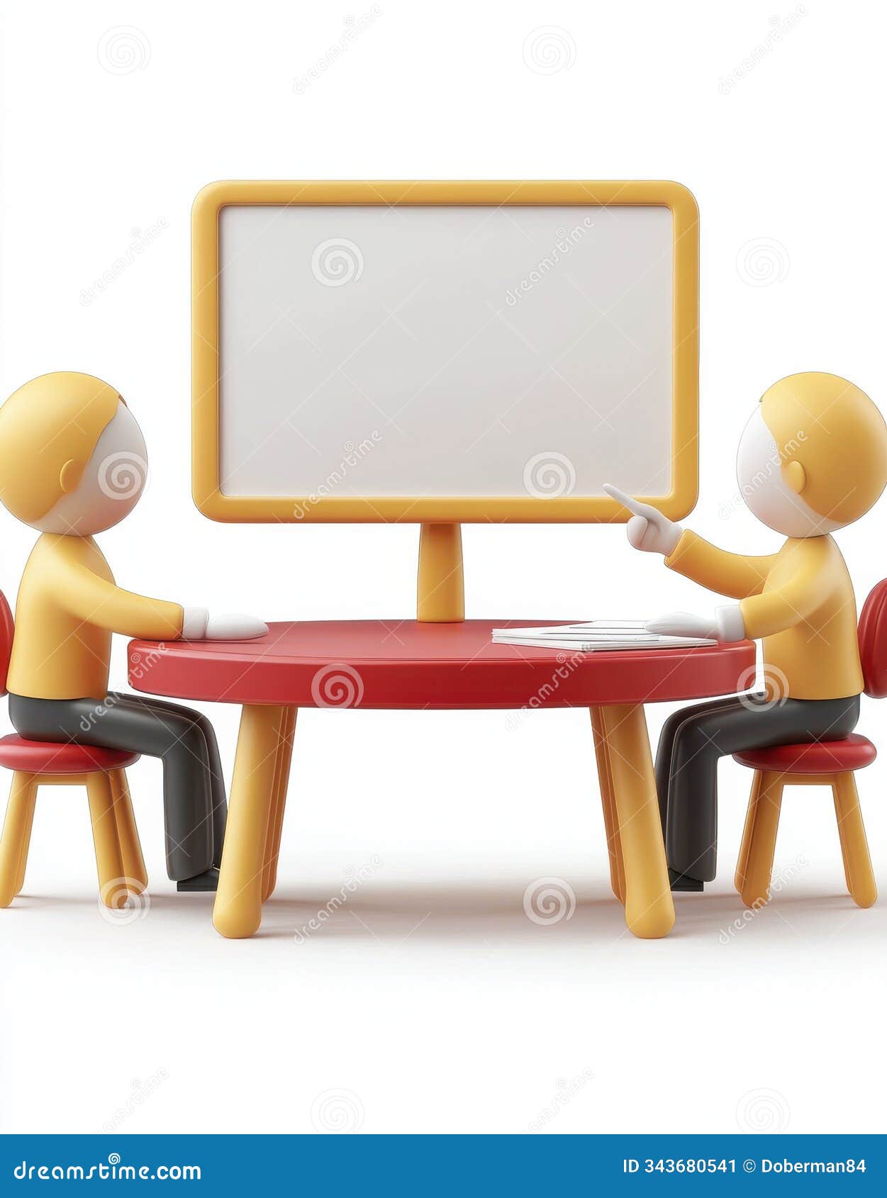 3D Illustration of a Team Collaborating Around a Table Stock ...