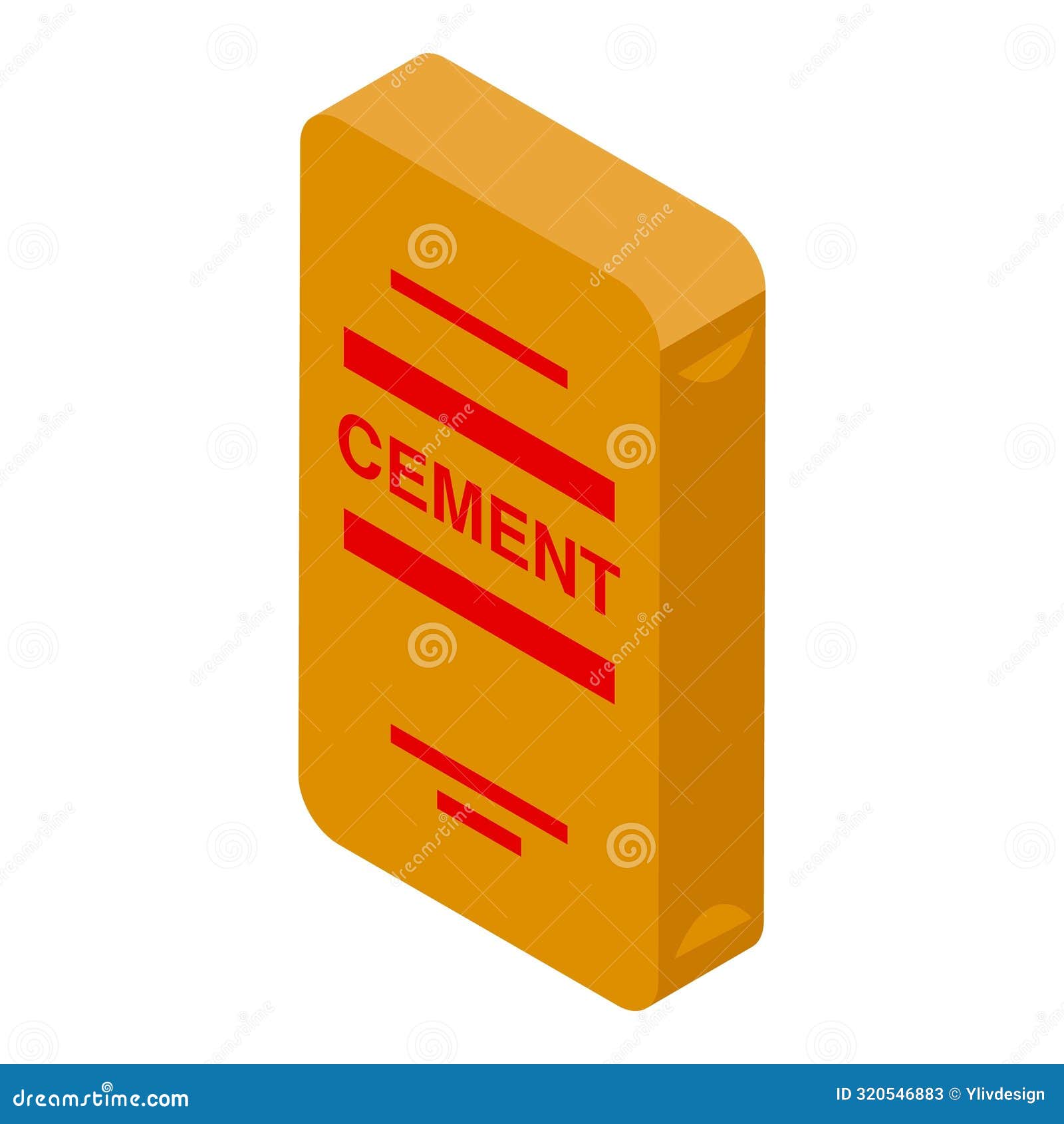 Vibrant 3d Render of an Isometric Cement Bag with Bold Labeling ...