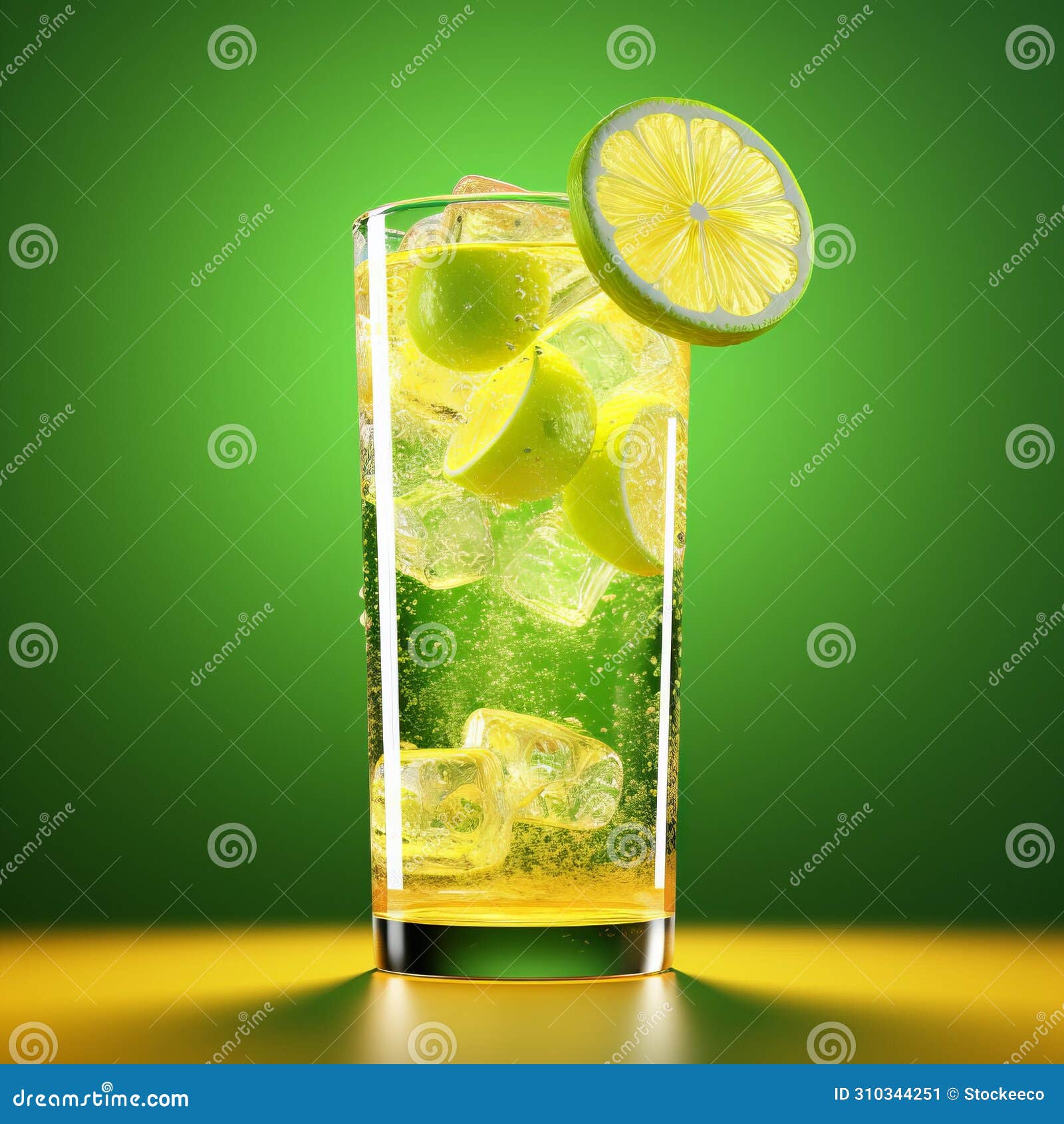 Vibrant 3d Render Of Lemon-lime Soda On Light Background Royalty-Free ...