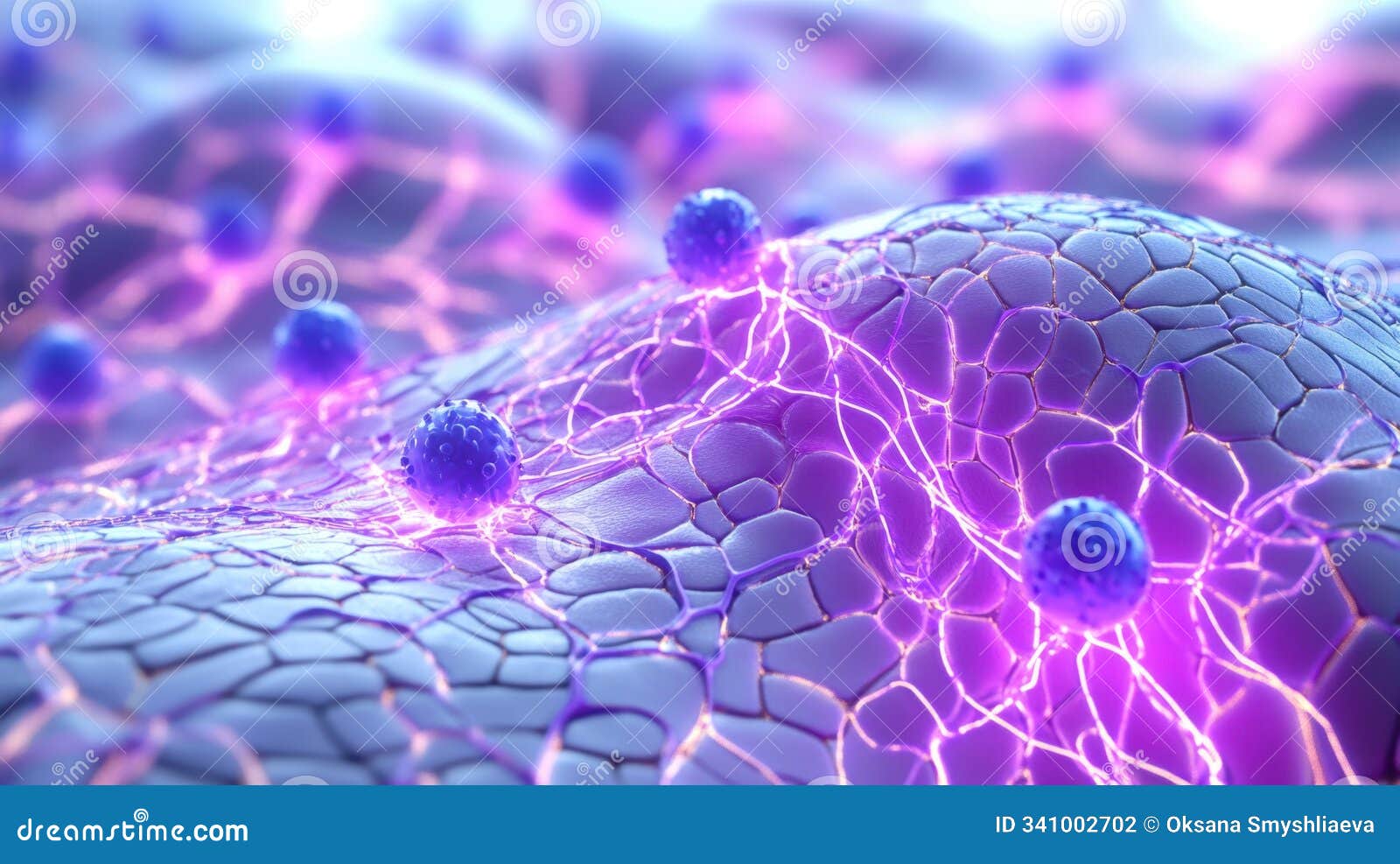 Vibrant 3D Render of Synapses and Neurons in Human Brain Stock ...