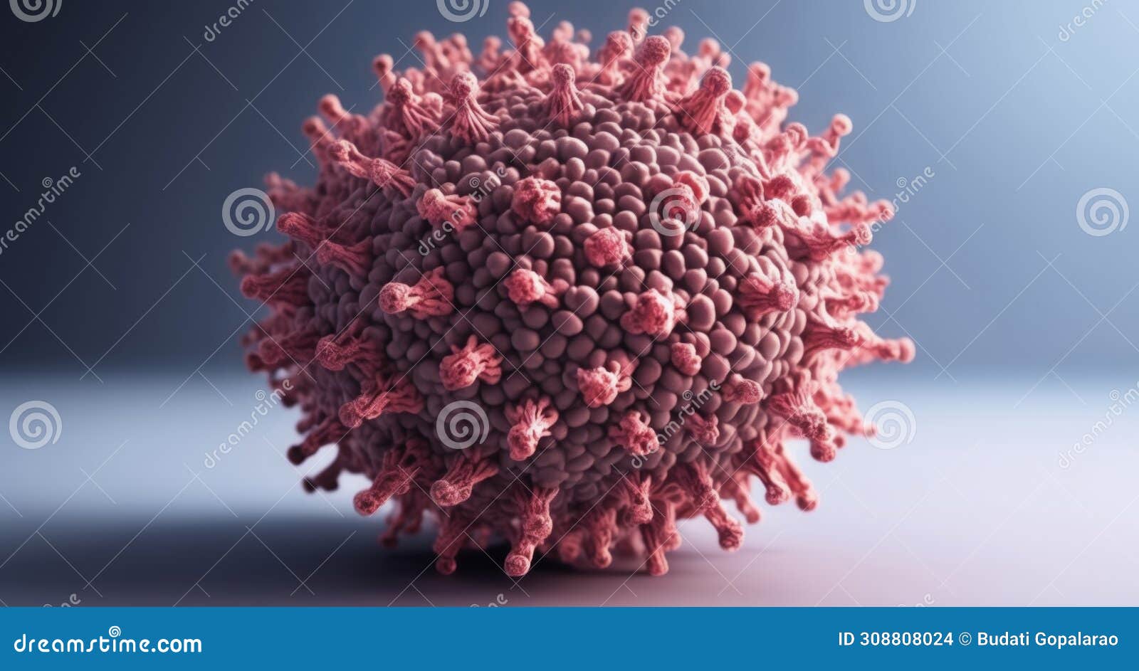 Vibrant 3D Rendering of a Cell Structure, Possibly a Virus or Bacteria ...
