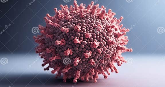 Vibrant 3D Rendering of a Cell Structure, Possibly a Virus or Bacteria ...